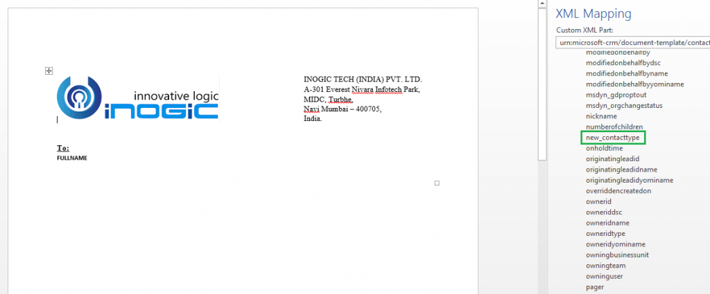 Add Fields in XML Mapping of Existing Word Template Used In Dynamics ...