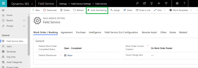 How to Enable Auto Numbering for Field Service Entities in Dynamics 365 ...