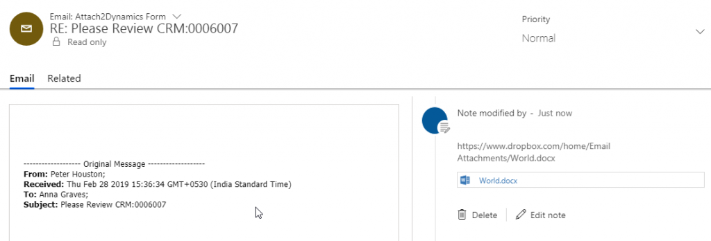 Copy/Move Email attachments to SharePoint, Dropbox or Azure Blob Storage from within Dynamics ...