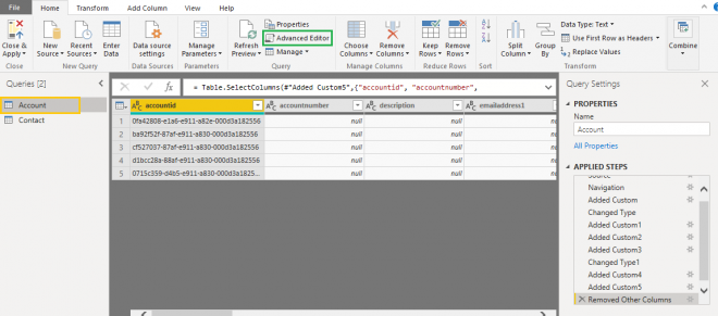 How To Modify Data Source Queries Of Power Bi Report Using Advanced Editor Microsoft Dynamics