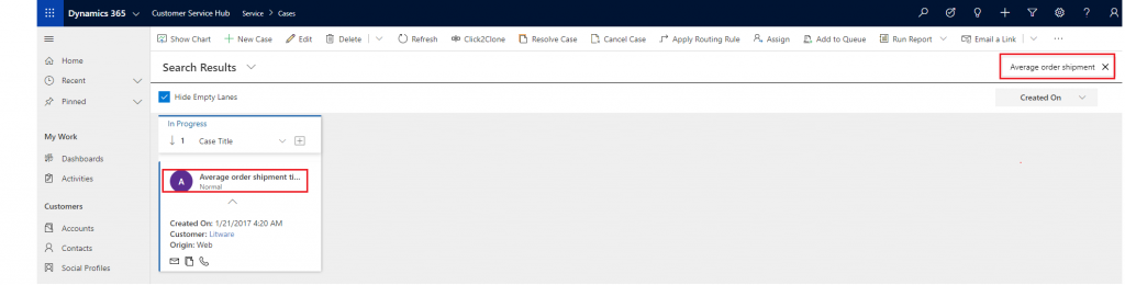 Support for search through native quick search available for views in ...