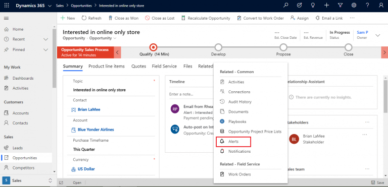 How to create Alerts or Reminders for Individual Records in Dynamics 365 CRM - Microsoft ...