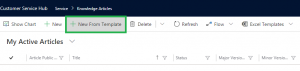 Knowledge Article Templates in Dynamics 365 CS as per 2019 Release Wave ...