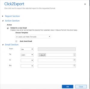 1 Click to Export and auto-send Dynamics 365 CRM Views in tabular form to target users with pre ...