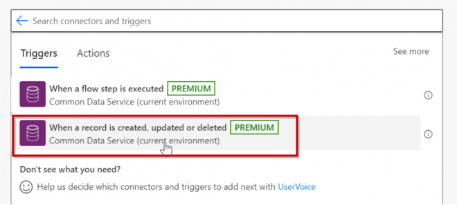 Identify The Trigger Message When Using Common Data Service Current