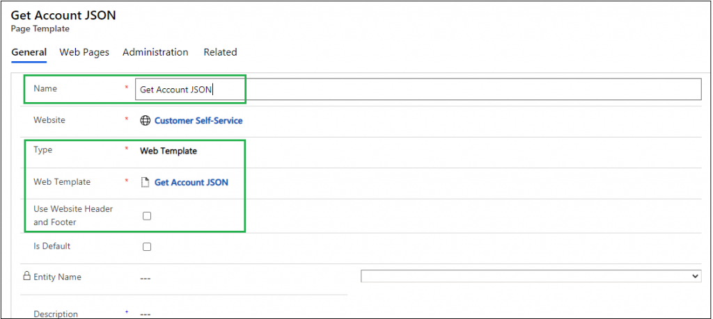 Use of JSON Type Web Templates in PowerApps Portals - Microsoft ...