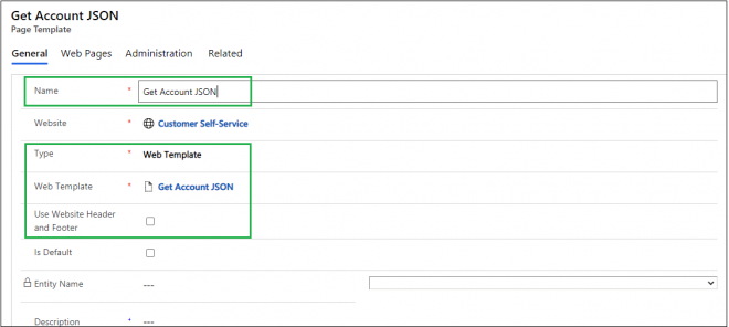 Use of JSON Type Web Templates in PowerApps Portals - Microsoft ...