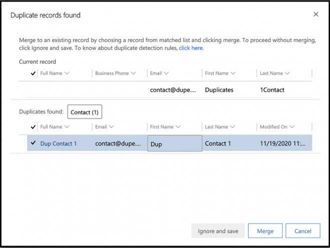 Merge Accounts Contacts Leads In Dynamics 365 Crm If You Are Prompted For A Duplicate Record
