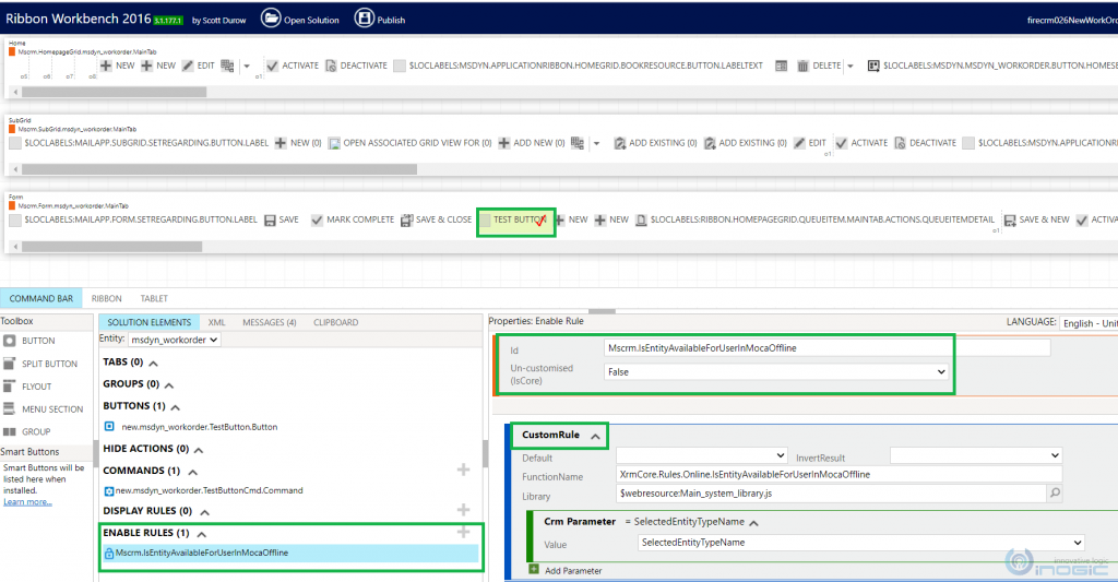 How to show Custom Ribbon Button while working offline on Mobile Device ...