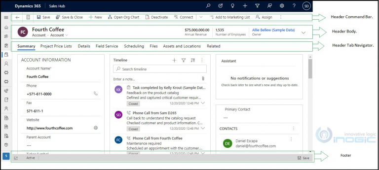 Managing header and footer of the form in Dynamics 365 using Client API ...