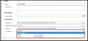 CRM Report does not display in a different language – Resolved within ...