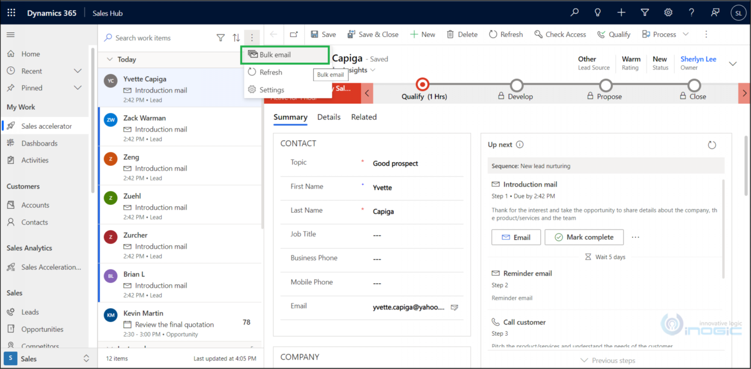 How to use Bulk Email feature in Sales Accelerator - Microsoft Dynamics ...