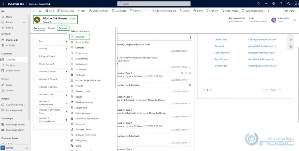 New activity dropdown to show only relevant activities in Dynamics 365 ...