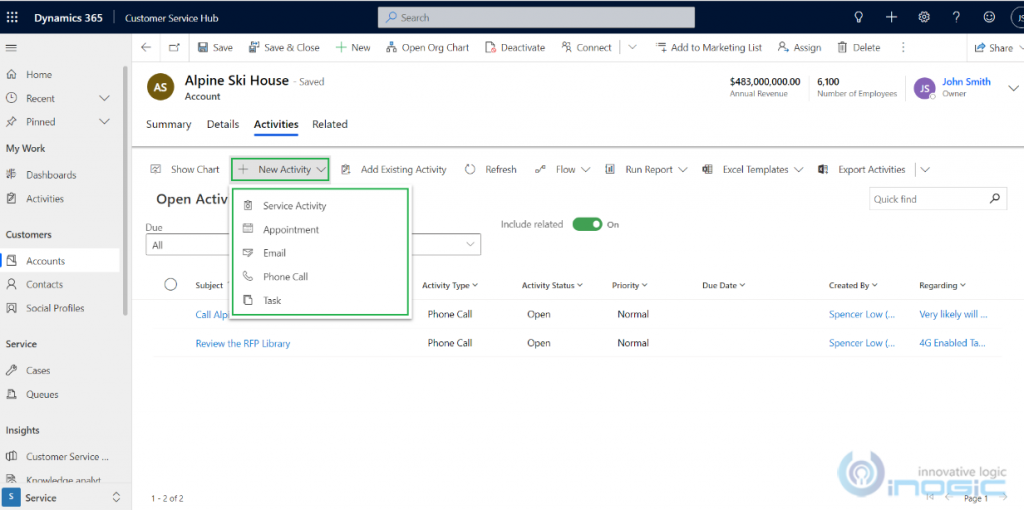New activity dropdown to show only relevant activities in Dynamics 365 CRM - Microsoft Dynamics ...