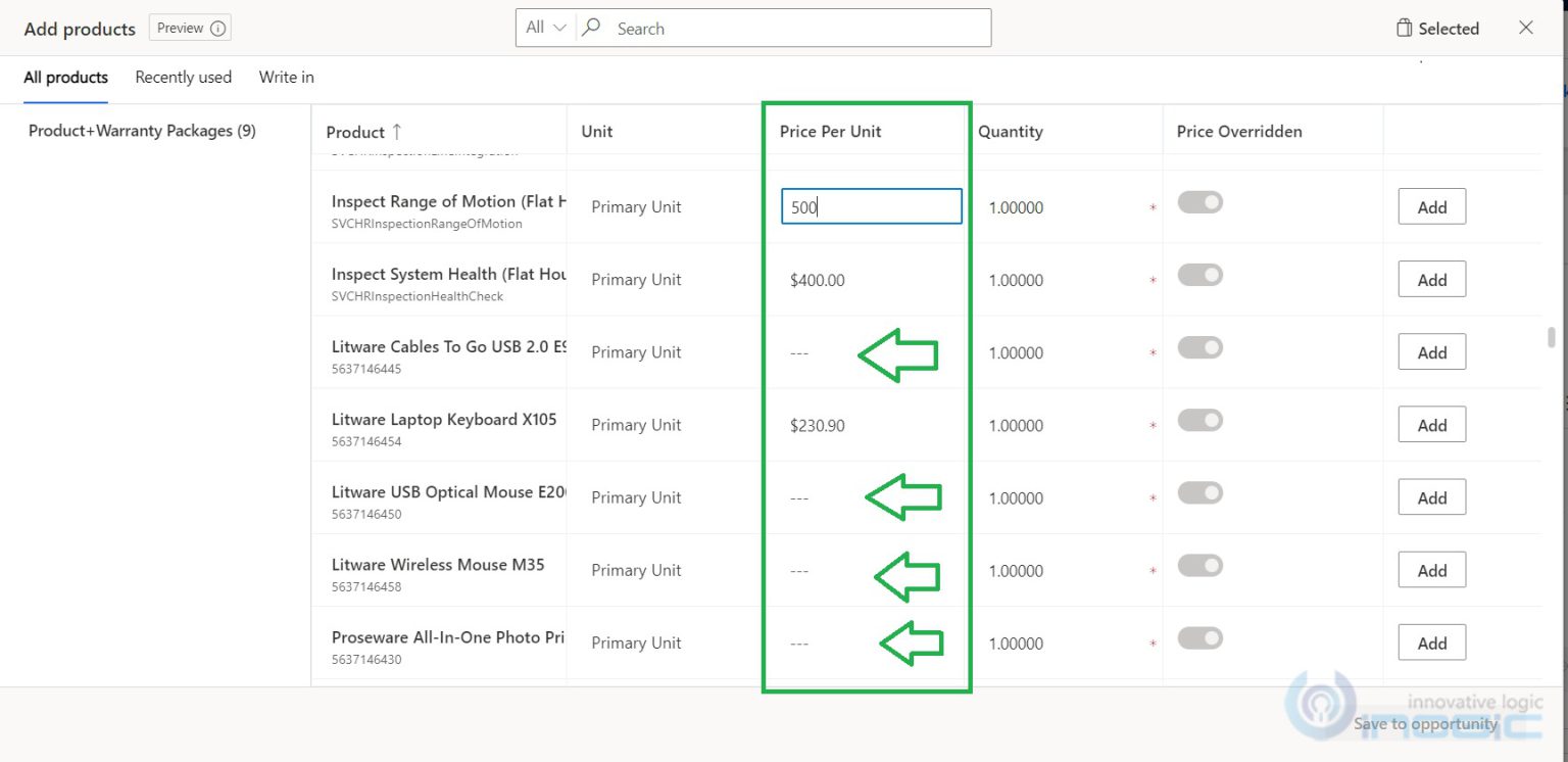 Enhanced Experience for Adding Line Items/Products along with price ...