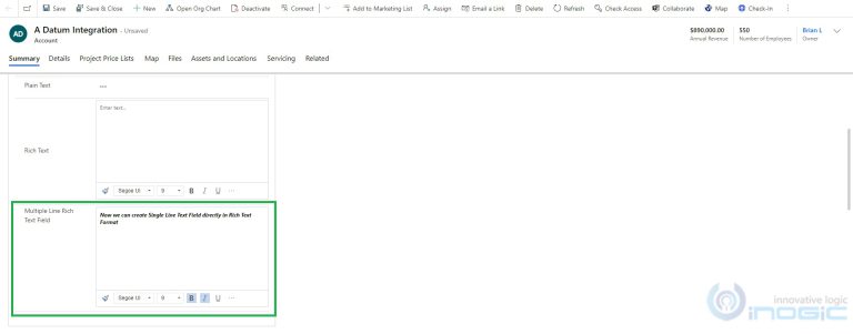Create Rich Text Format Single Line Text And Multiple Line Text Fields In Powerapps Microsoft