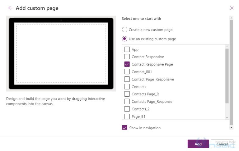 Adding Custom Pages In Model Driven App With Responsive Layouts