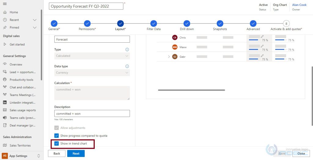 Enhanced Trend and Flow Chart in Sales Forecasting within Dynamics 365 ...