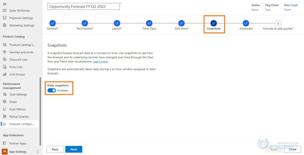 Enhanced Trend And Flow Chart In Sales Forecasting Within Dynamics 365 Crm Microsoft Dynamics