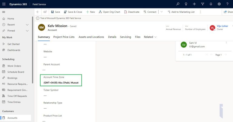 Set Timezone Format Field Based On Account Location In Microsoft