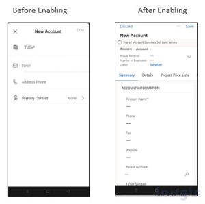 ‘Disable the option to quick create new records and activities in the ...