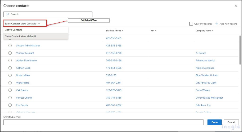 Change the default view on the lookup window of the associated sub-grid table using JavaScript ...