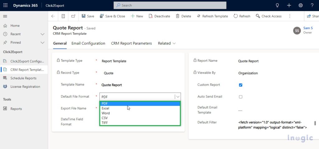 Export To Pdf Word Or Excel Email Within Microsoft Dynamics 365 Crm Microsoft Dynamics