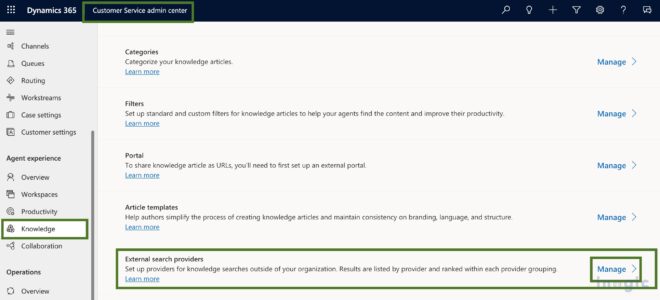 Enabling external providers/sources for knowledge search in Microsoft ...