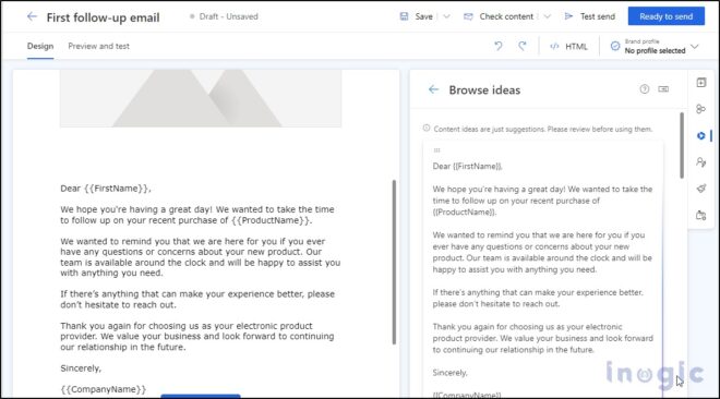 Automatic Email content suggestion using Microsoft 365 Copilot ...