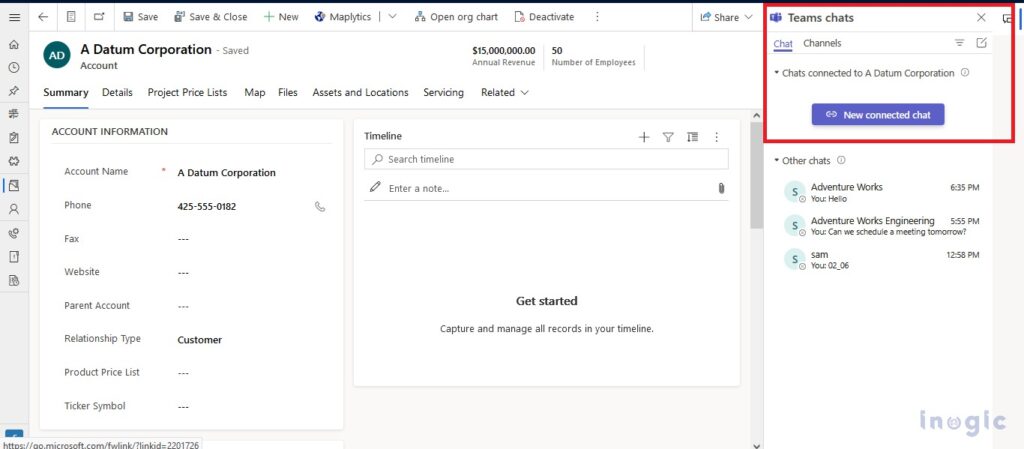 How to show Teams chat on the connected records timeline in Microsoft ...