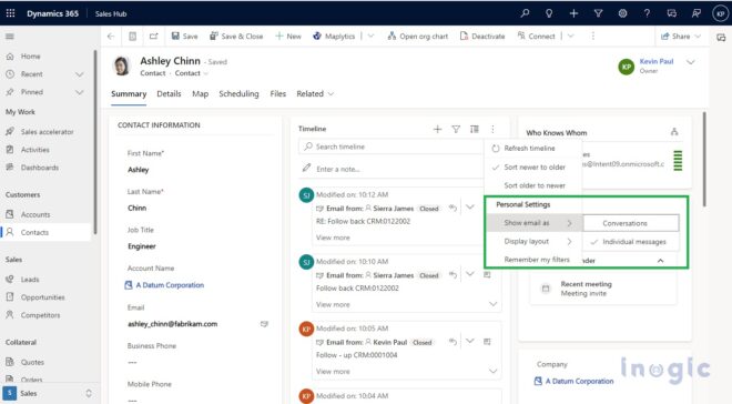 Ease the use of Dynamics 365 Timeline - Microsoft Dynamics 365 CRM Tips and Tricks