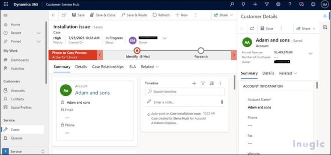 Recent Records Component And Show Customer Details In The Side Pane In