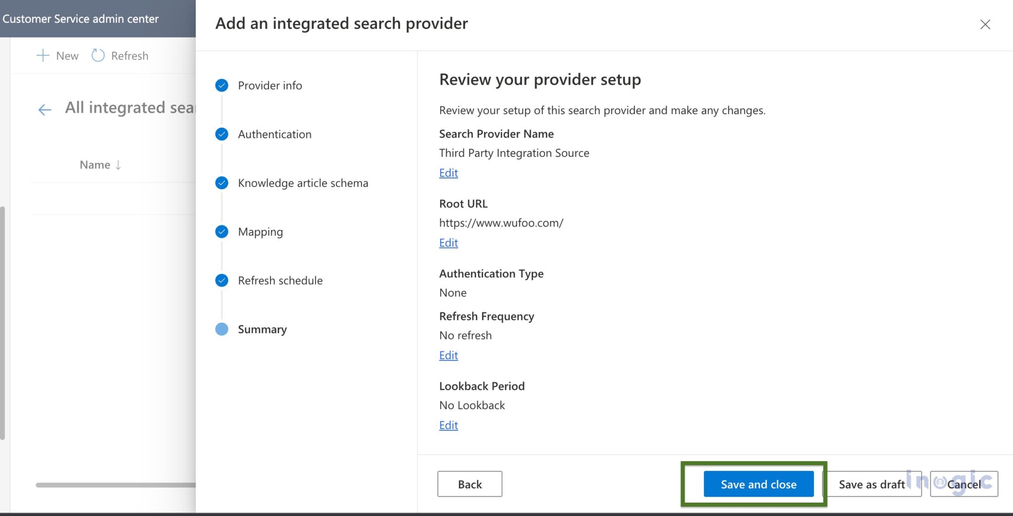 Enable and use the integrated search providers as filters for knowledge ...