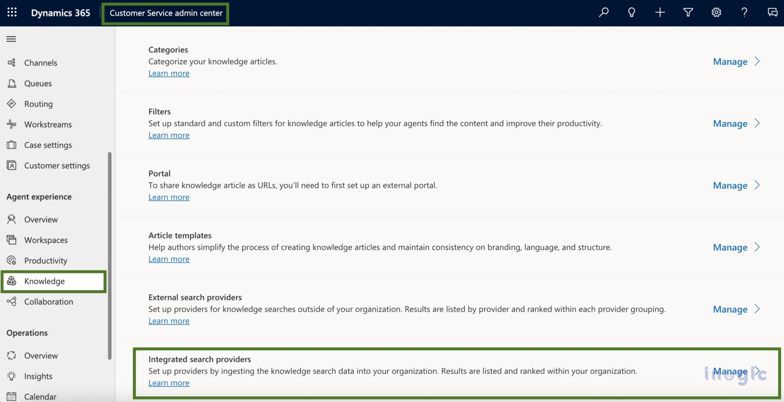 Enable and use the integrated search providers as filters for knowledge ...