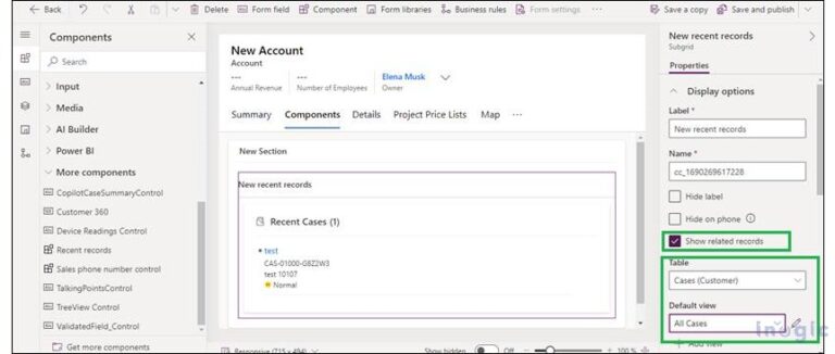 Recent records component and show customer details in the side pane in ...
