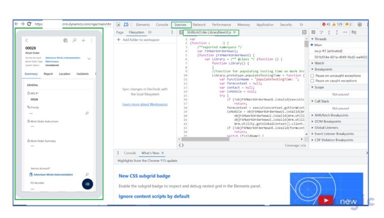Debug The Javascript Code From Dynamics 365 Field Service Mobile App Microsoft Dynamics 365