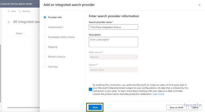 Enable and use the integrated search providers as filters for knowledge ...
