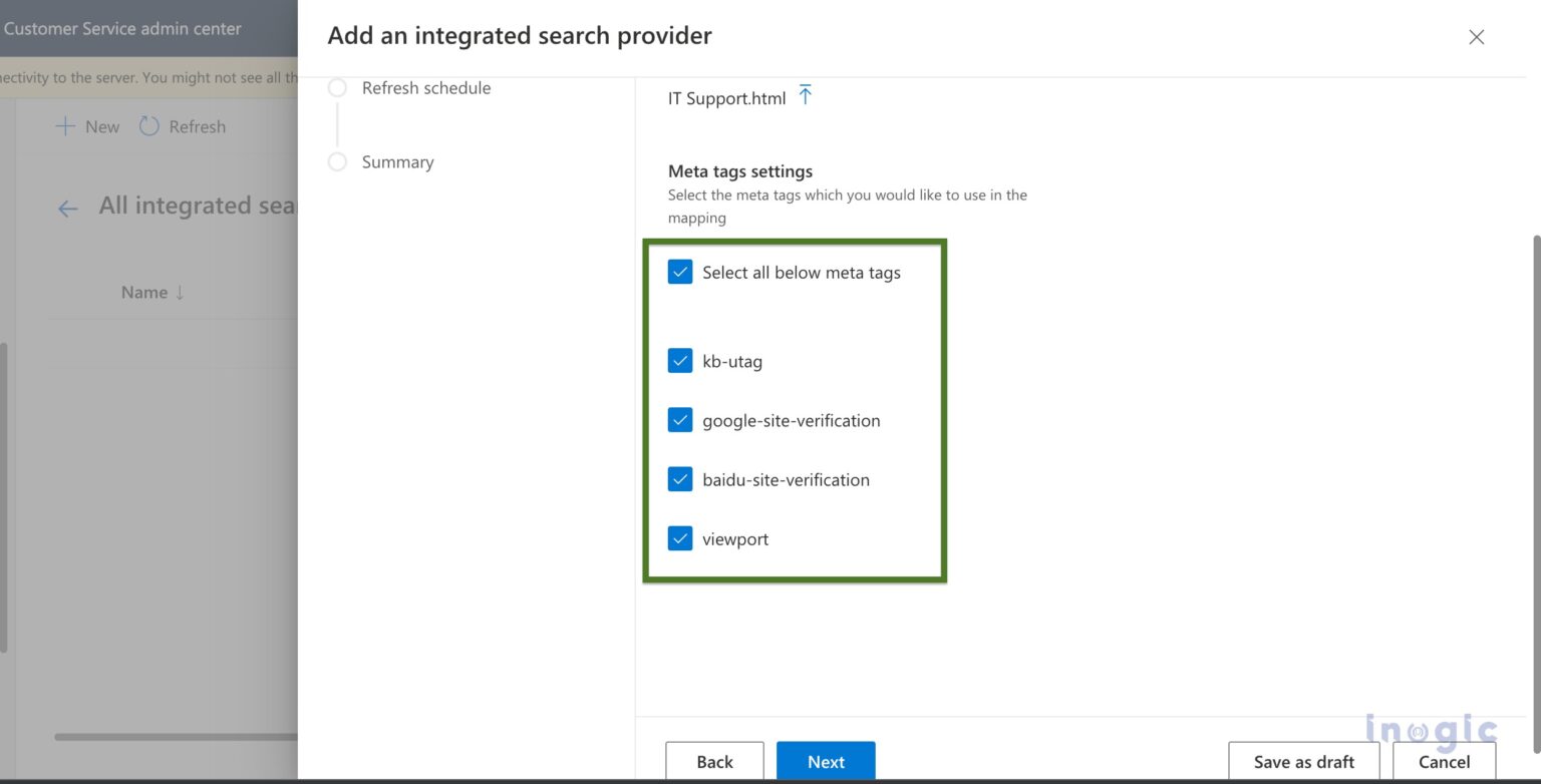 Enable and use the integrated search providers as filters for knowledge ...
