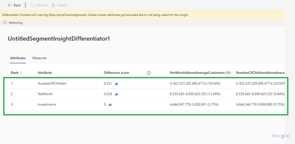 Segment Insights Preview Feature Using Differentiator And Overlap