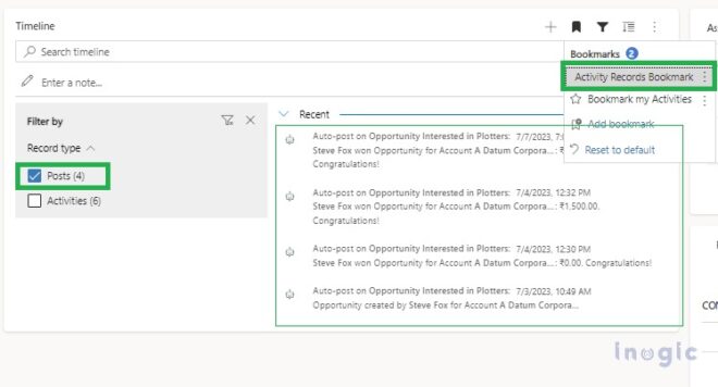 How to bookmark activities on the timeline in Dynamics 365 CRM ...