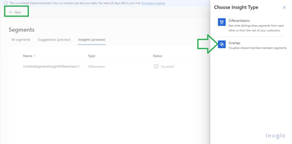 Segment Insights (Preview) feature using Differentiator and Overlap ...