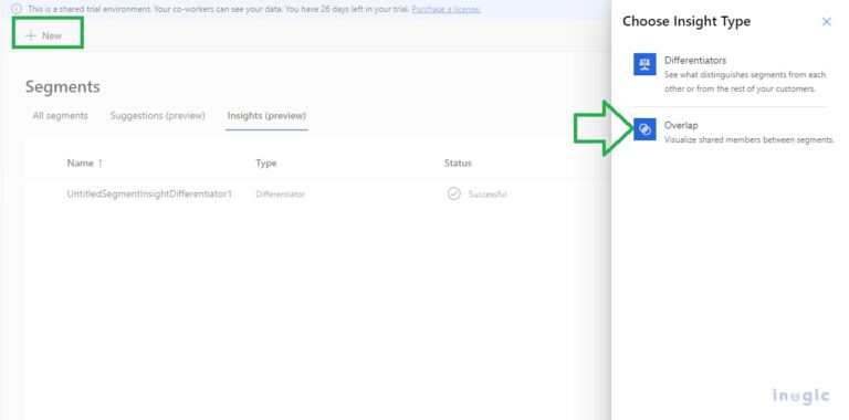 Segment Insights (Preview) feature using Differentiator and Overlap ...
