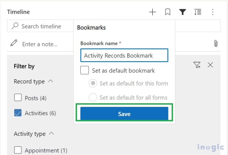 How to bookmark activities on the timeline in Dynamics 365 CRM ...