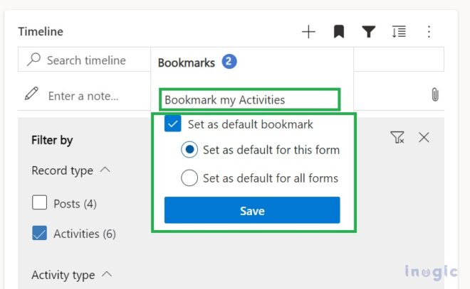 How to bookmark activities on the timeline in Dynamics 365 CRM ...