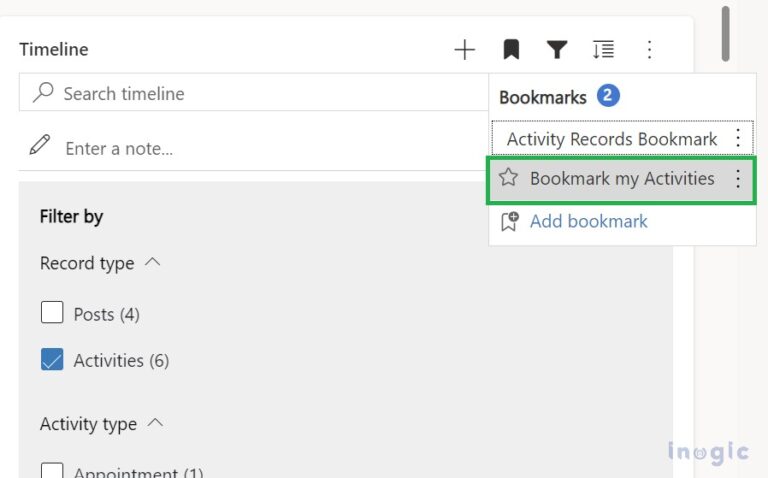 How to bookmark activities on the timeline in Dynamics 365 CRM ...