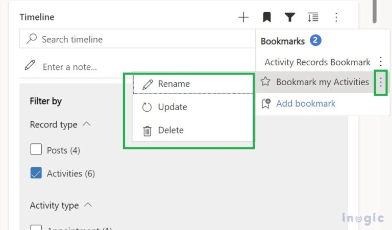 How to bookmark activities on the timeline in Dynamics 365 CRM ...