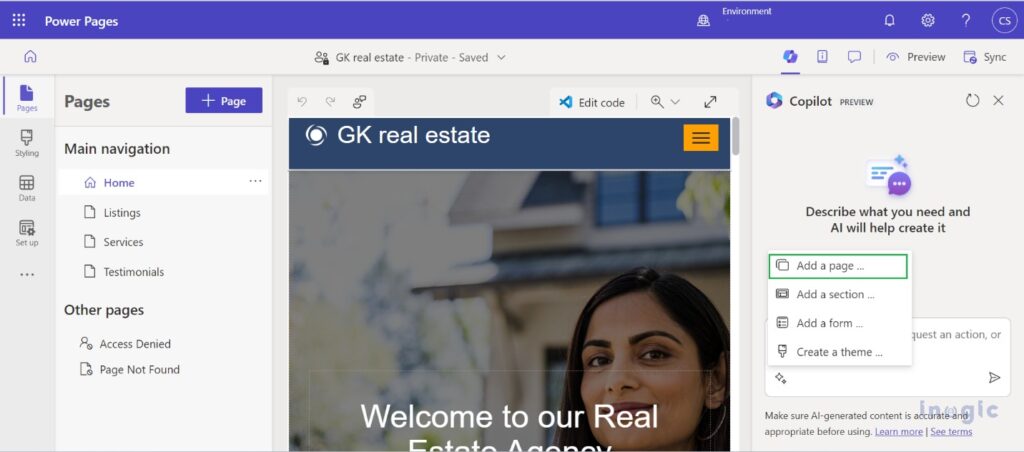 Create a website using Copilot in Power Pages - Microsoft Dynamics 365 CRM Tips and Tricks