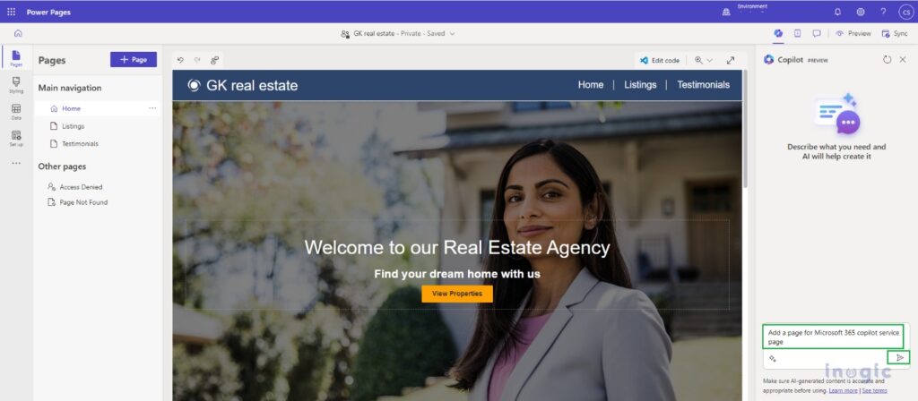 Create a website using Copilot in Power Pages - Microsoft Dynamics 365 ...