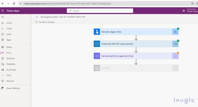 Incorporating Start and wait for an approval of text action for the AI ...