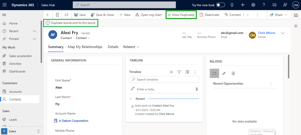 Detect And Manage Duplicate Data In Dynamics 365 Crm Oob Duplicate Detection Vs Inogics Data